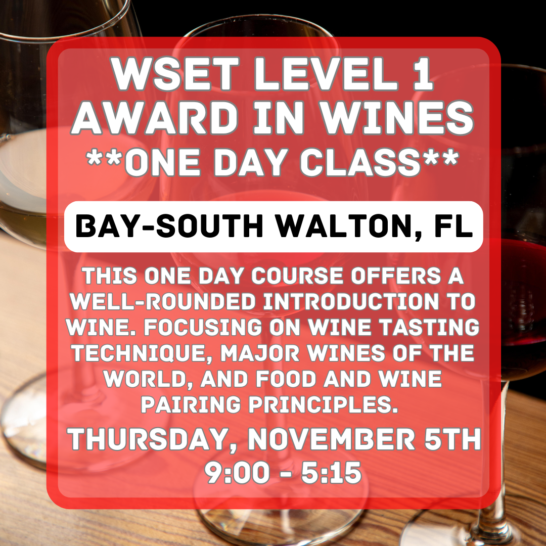Level 1 Award in Wines - Bay-South Walton - Nov 5th | Wine Educate