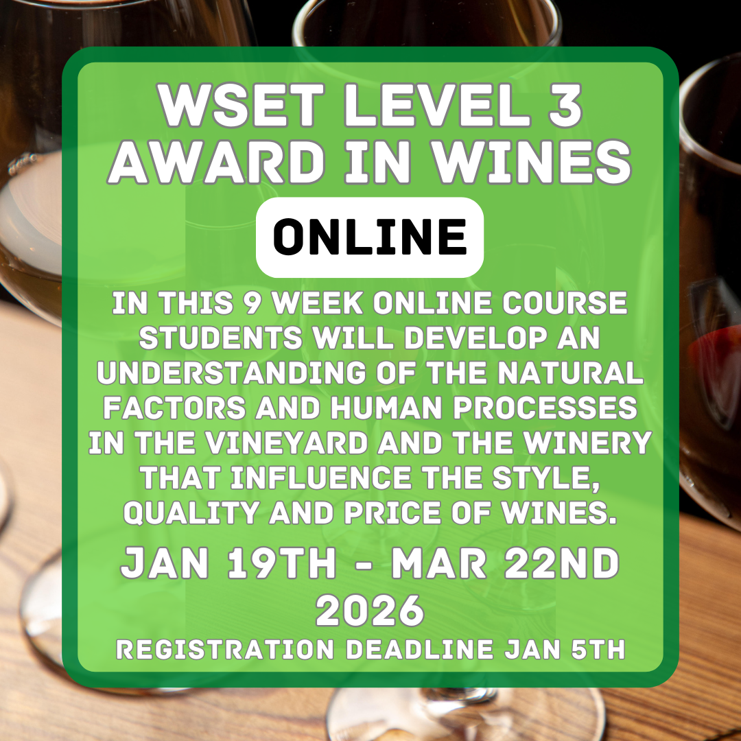 WSET Level 3 Award in Wines - Online - Jan. 19th - Mar. 22nd 2026 | Wine Educate