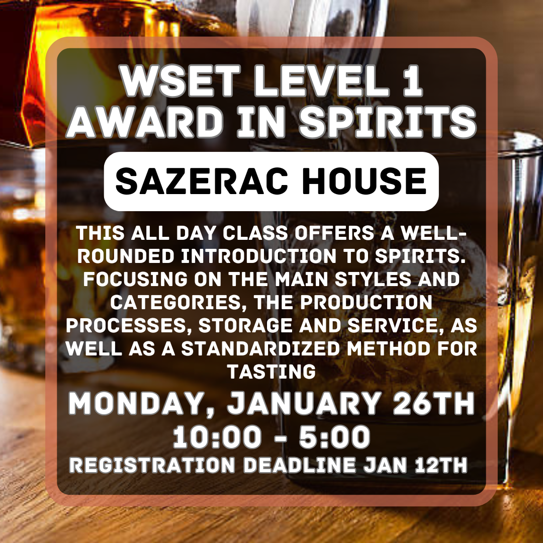 WSET Level 1 Award in Spirits - Monday, January 26th | Wine Educate