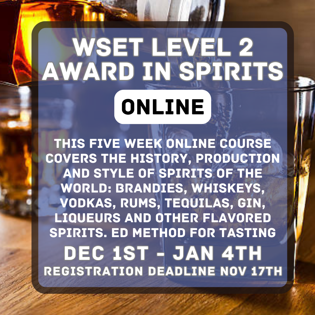WSET Level 2 Award in Spirits **Online** Dec. 1st - Jan. 4th | Wine Educate
